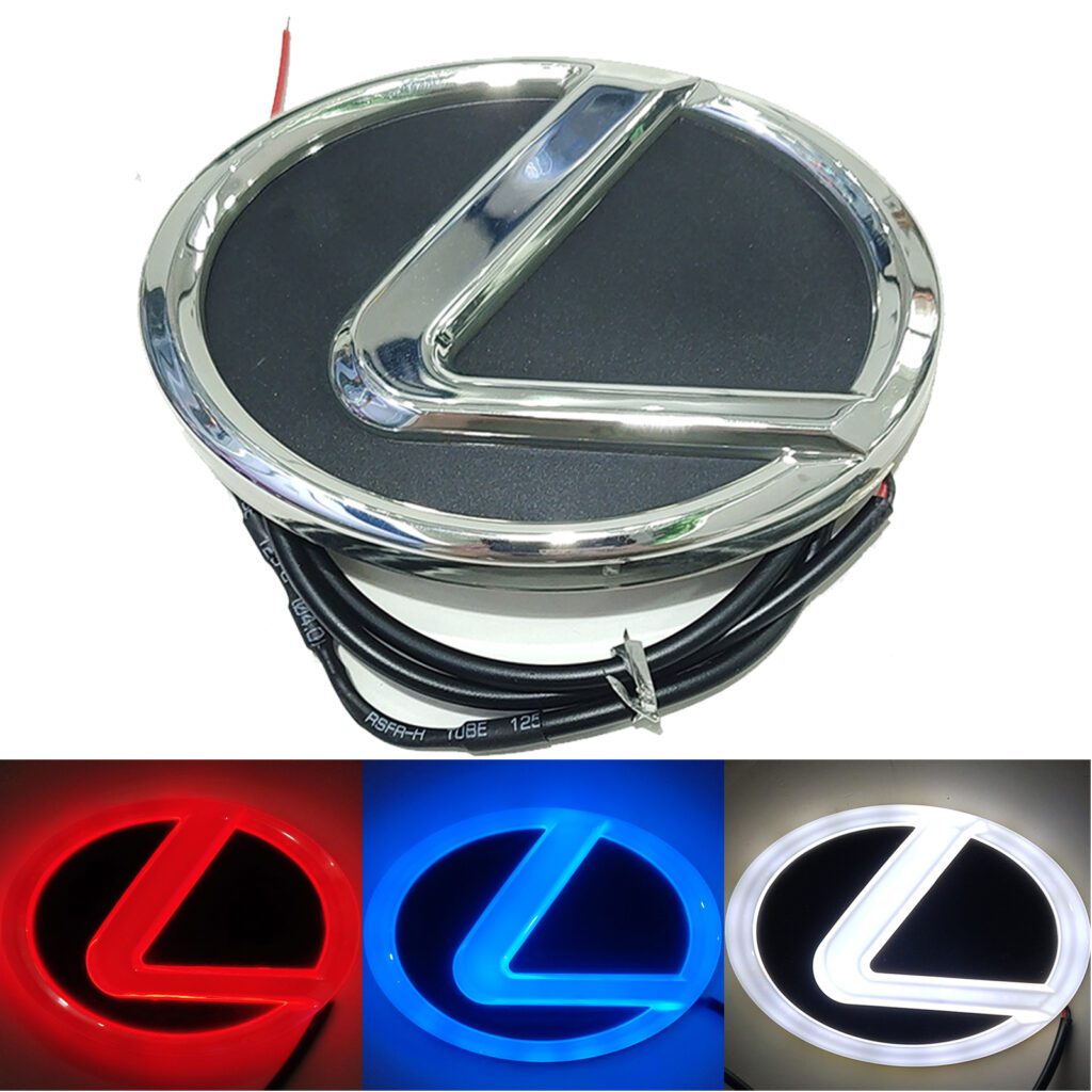 Lexus LED Light Up Emblem 4D Illuminated Tail Logo Light with White ...