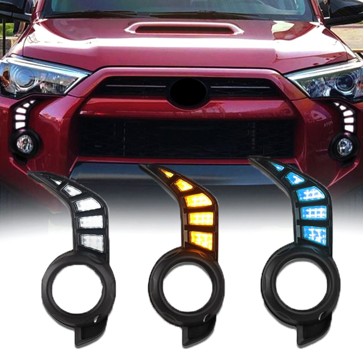 AMEXMART Fog Light Brackets With White/Amber/Ice Blue Lighting For 2014 ...